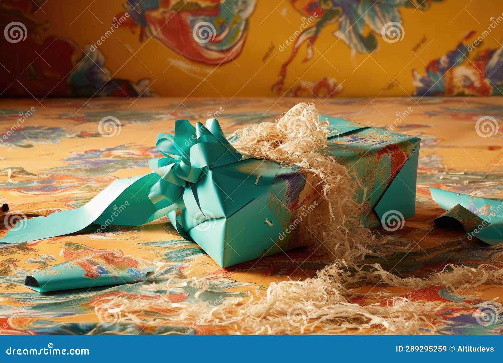 Torn Wrapping Paper Revealing a Surprise Gift Stock Image - Image of ...
