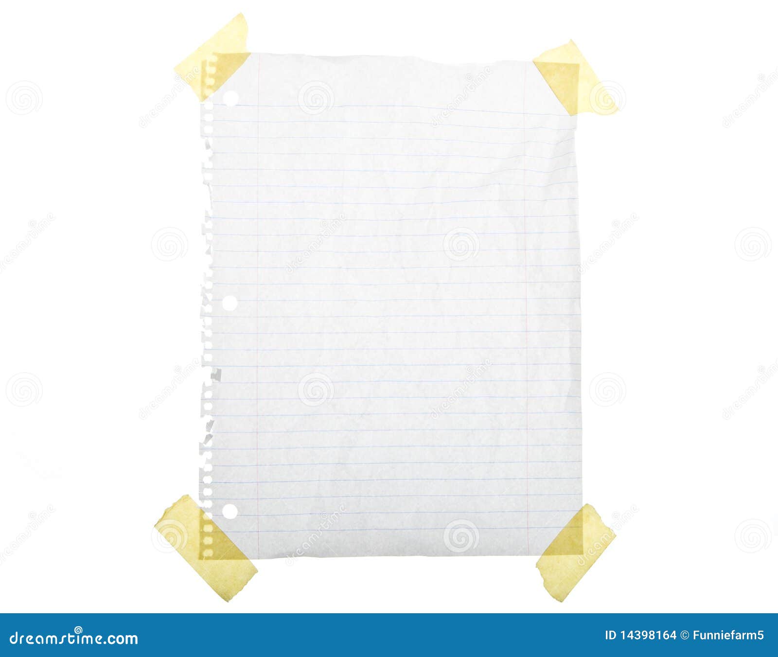 Torn and Wrinkled Page from Spiral Notebook Stock Photo - Image of ...