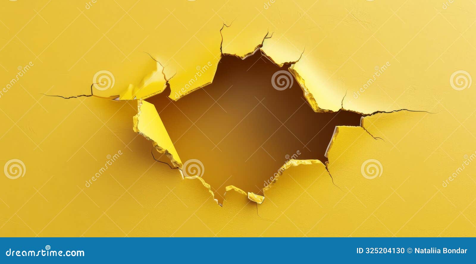 Torn Yellow Background with Irregular Edges, Banner with Blank Space ...