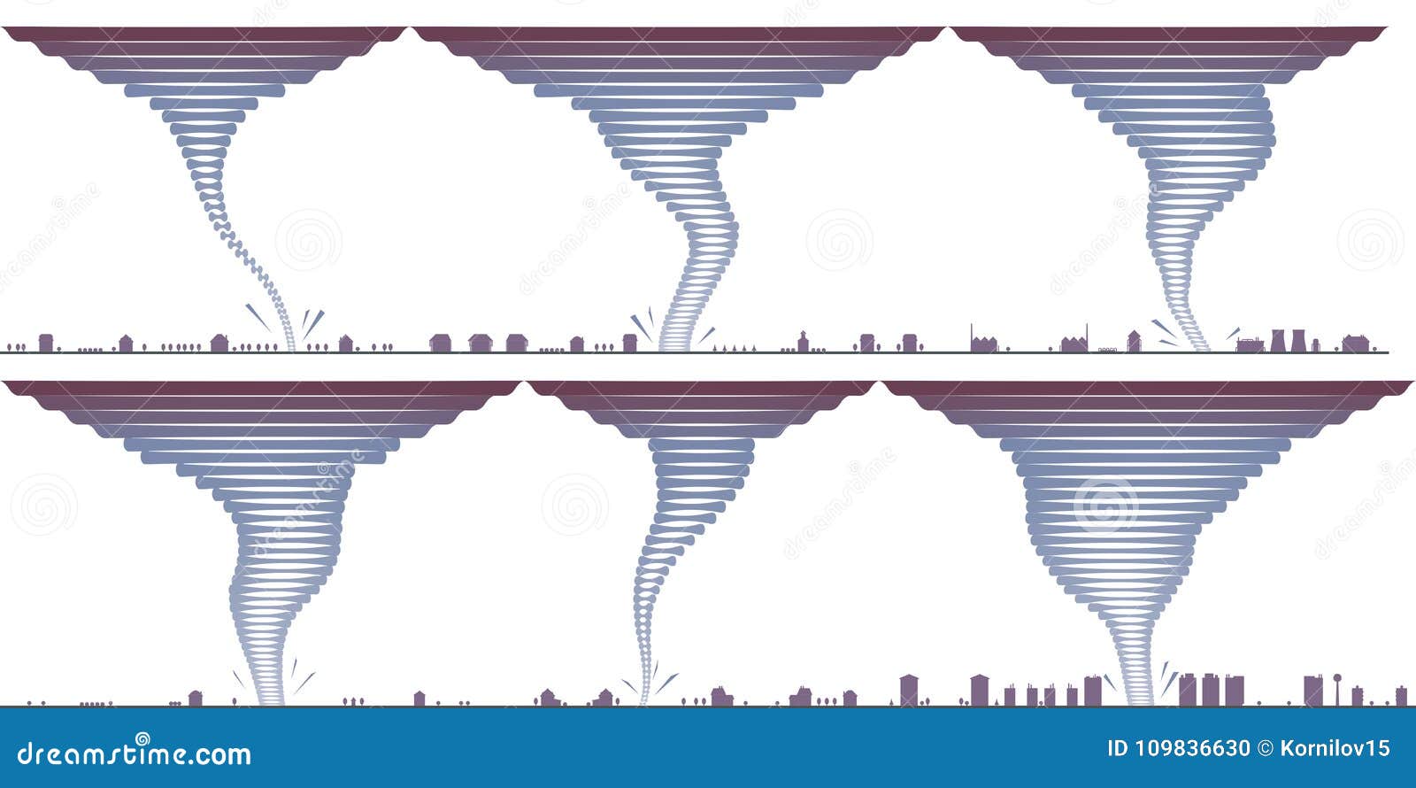 Tornade Dans Différentes Formes Illustration de Vecteur - Illustration ...