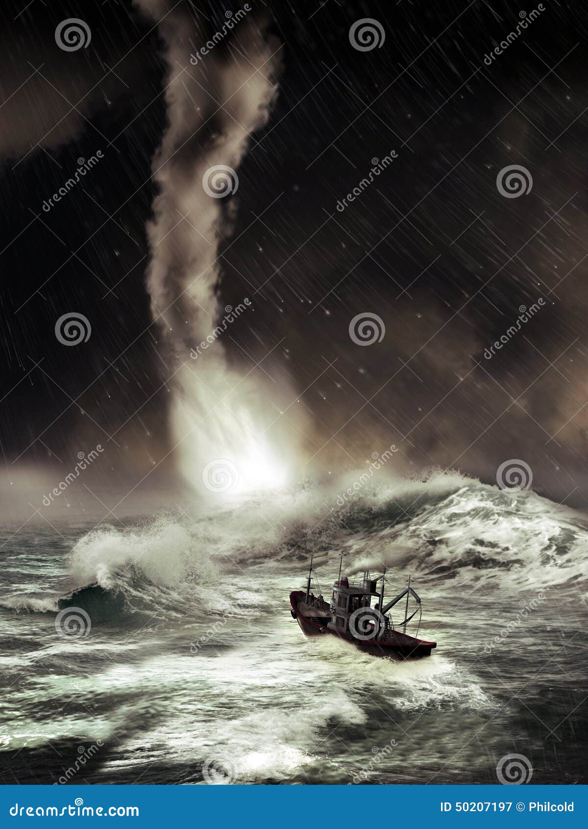 Tornade de mer illustration stock. Illustration du nuages - 50207197