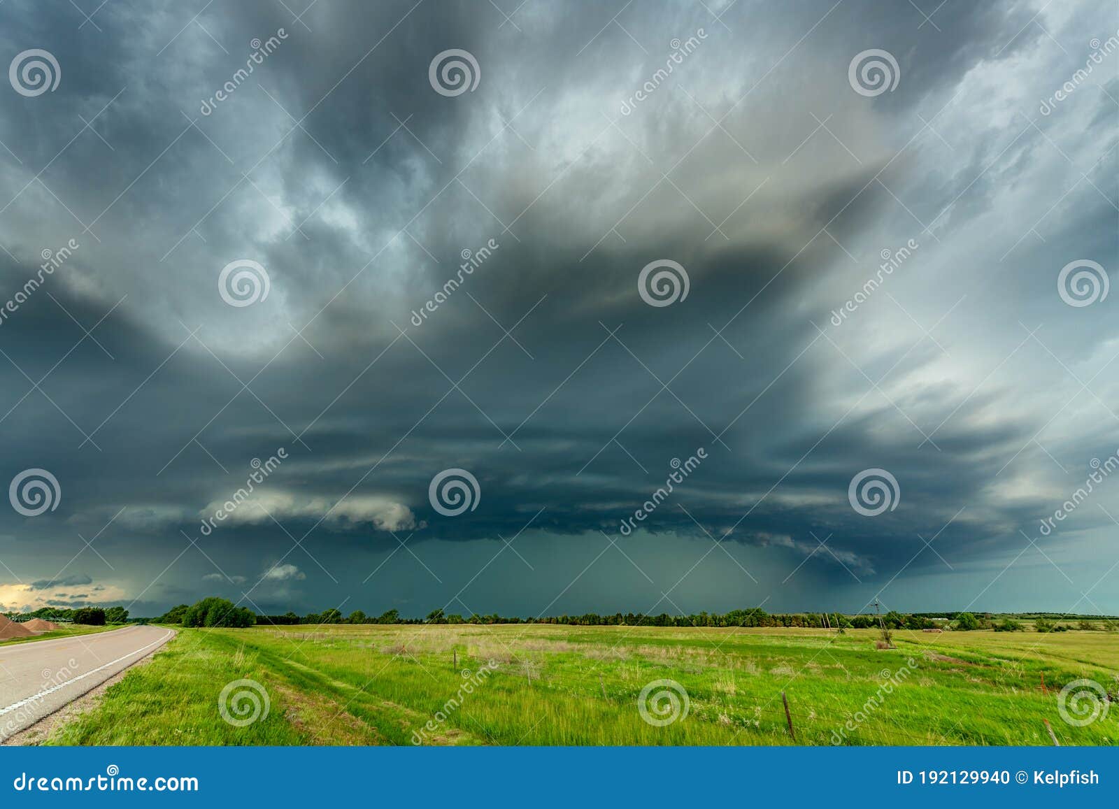 Tornadic Cell Over Grassy Field Stock Photo - Image of mother, nature ...