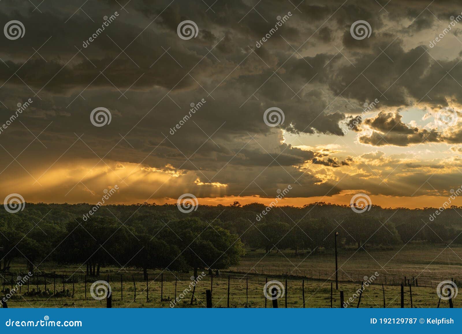 Tornadic Cell at Sunset stock image. Image of storm - 192129787