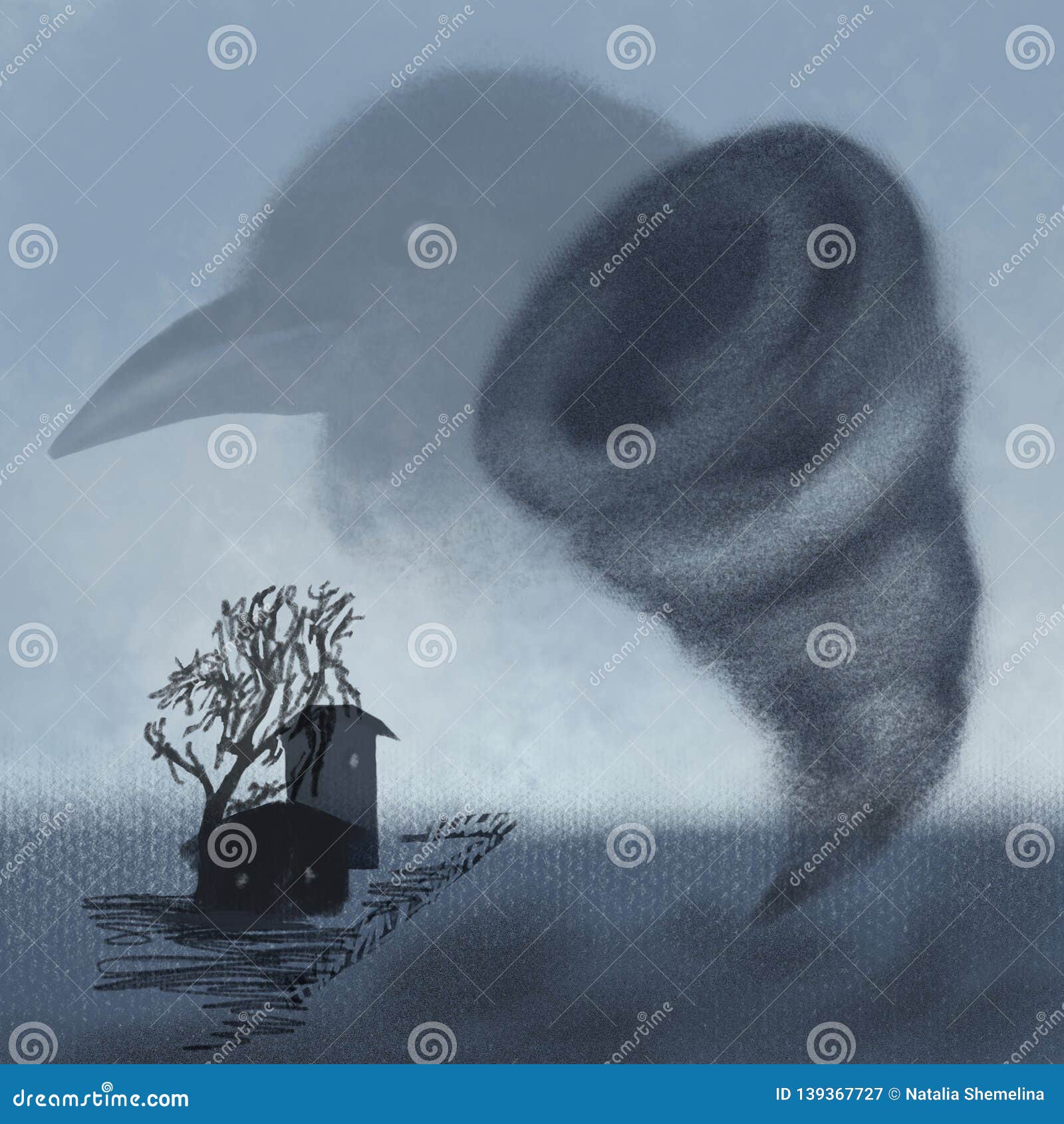 Tornado Approaching the House, Hurricane, Strong Wind, Disaster Stock ...