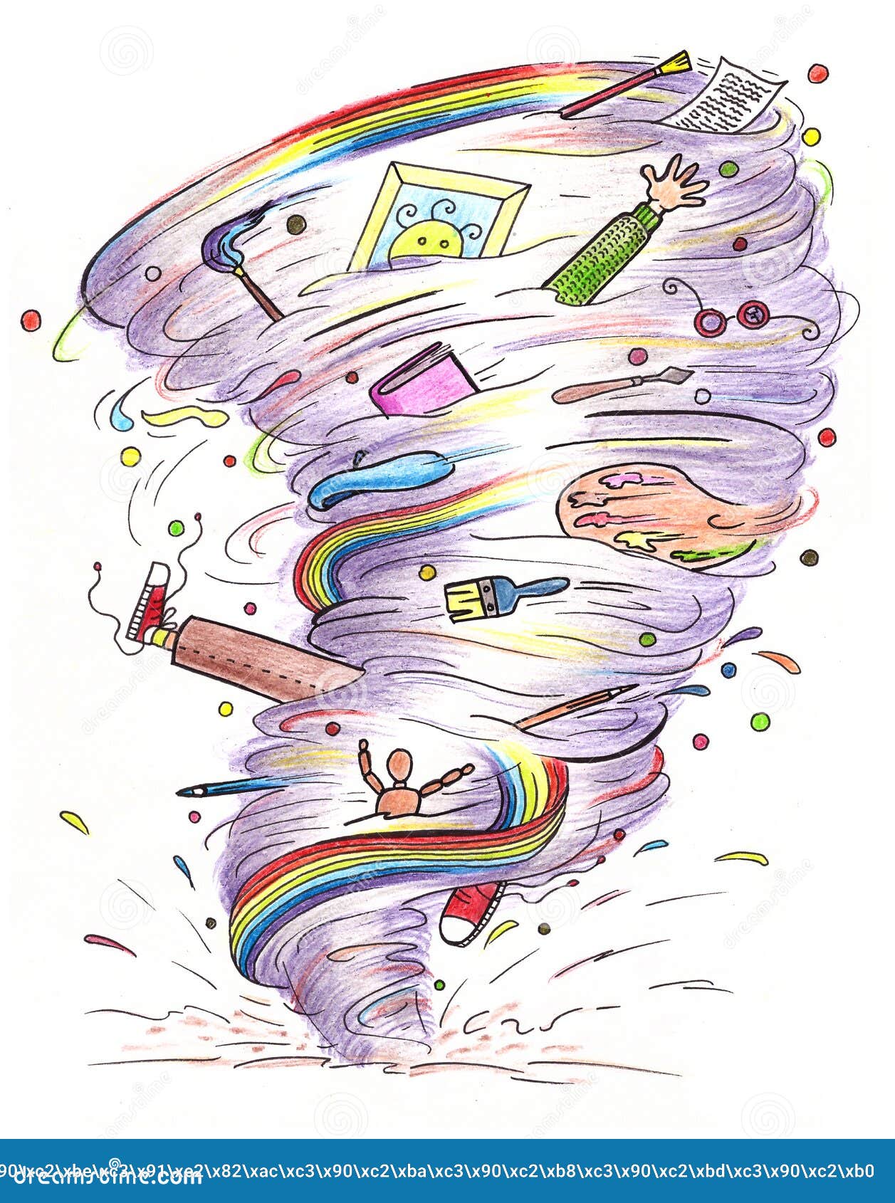 Tornado. Artistic Illustration. Colored Pencils Stock Illustration ...