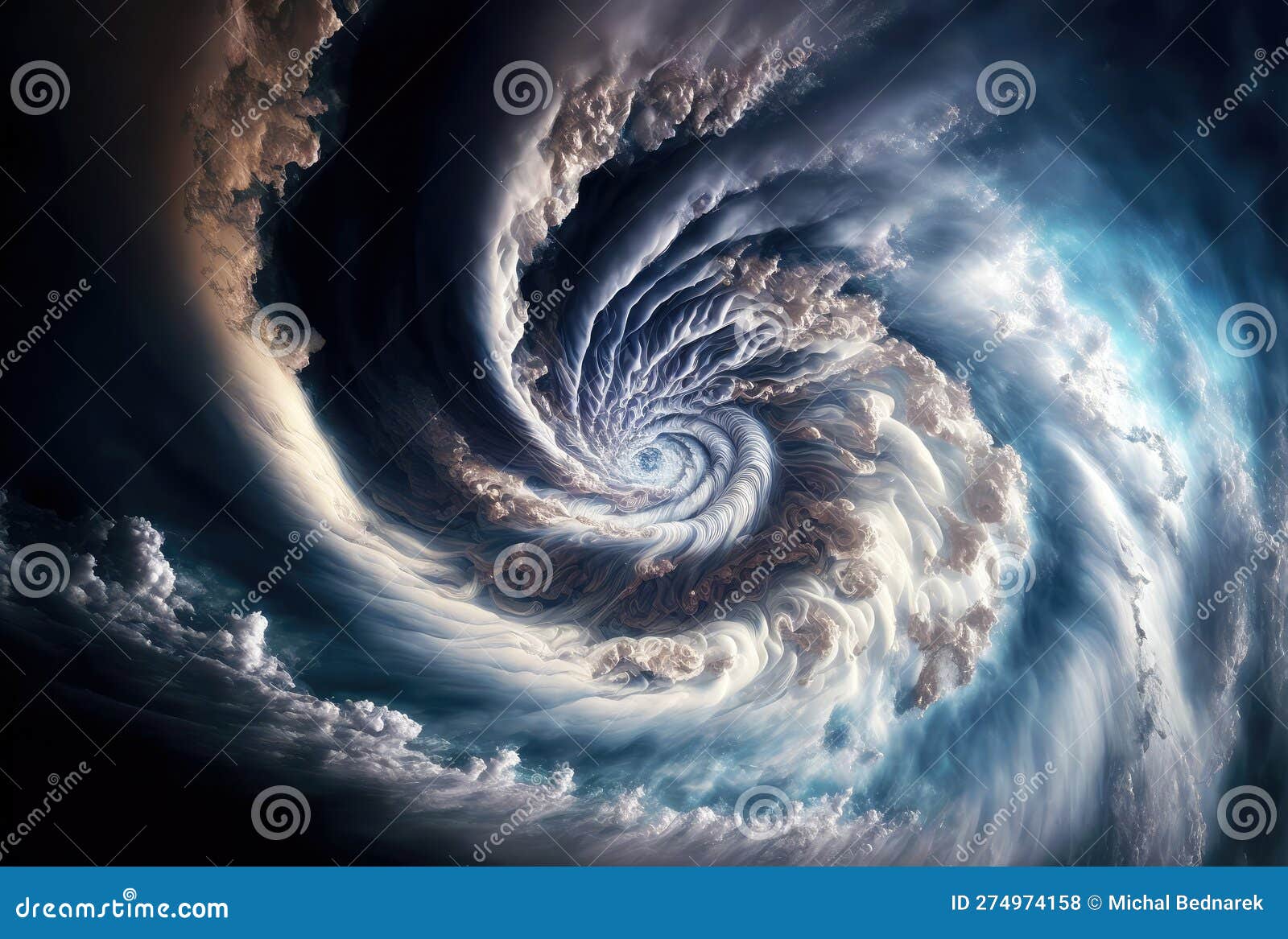 Tornado Cloud Seen from Space. Generative AI Stock Illustration ...