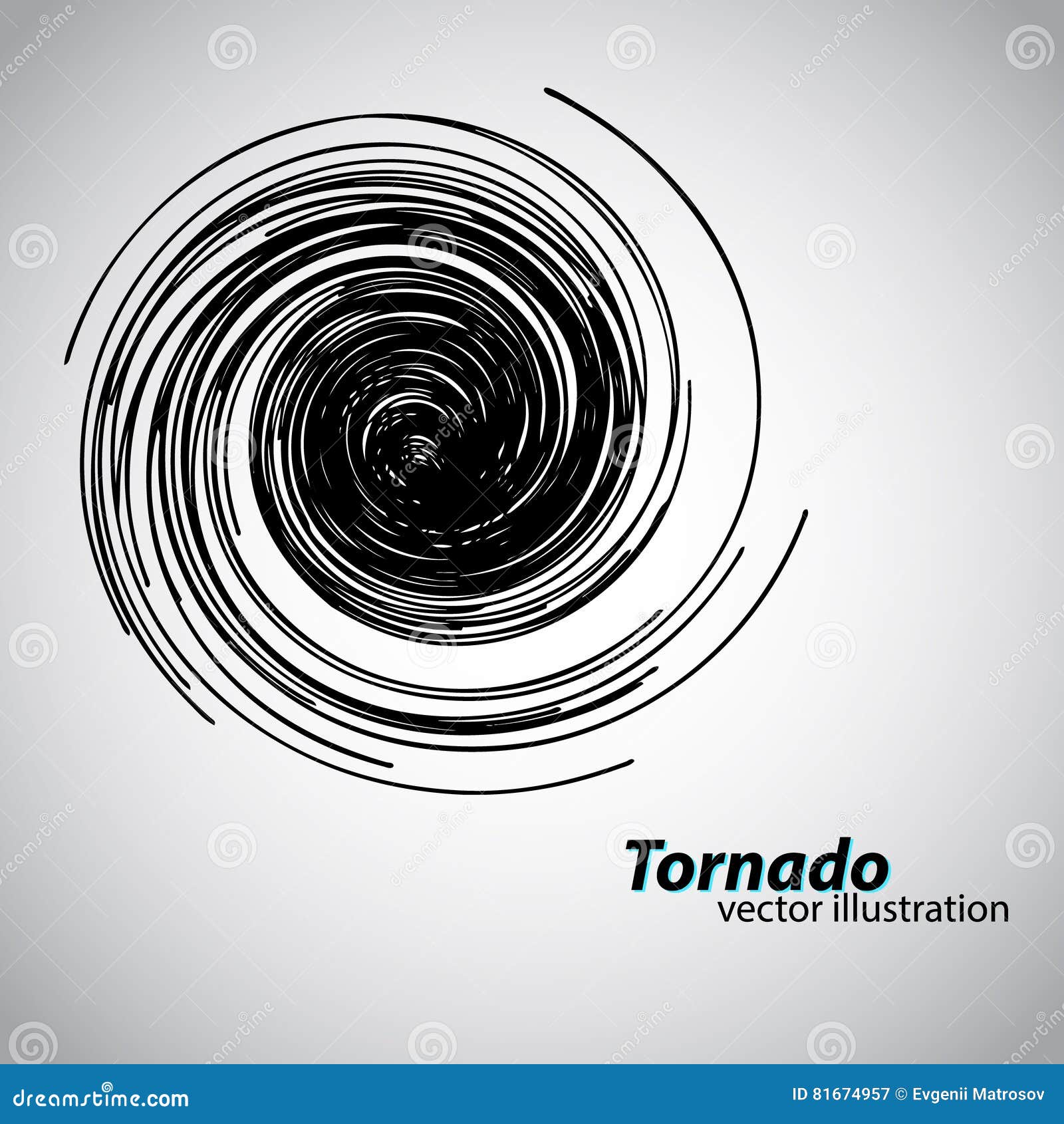 Tornado from Curves and Spirals. Vector Illustration Stock Vector ...