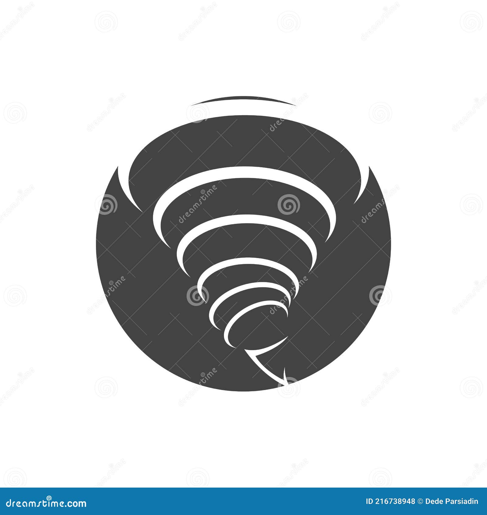 Cyclone Logo. Simple Icon With Blue Gradient. Dynamic Elements As ...