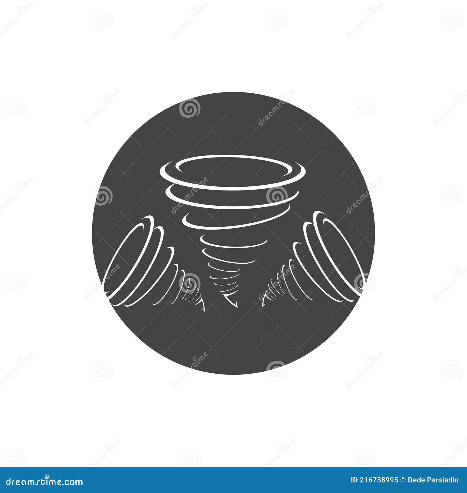 Cyclone Logo. Simple Icon With Blue Gradient. Dynamic Elements As ...