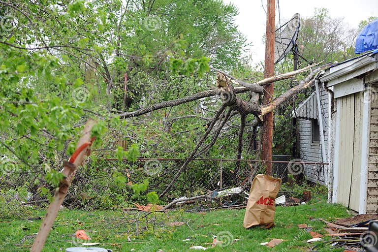 Tornado Damage in Saint Louis Editorial Stock Image - Image of backyard ...