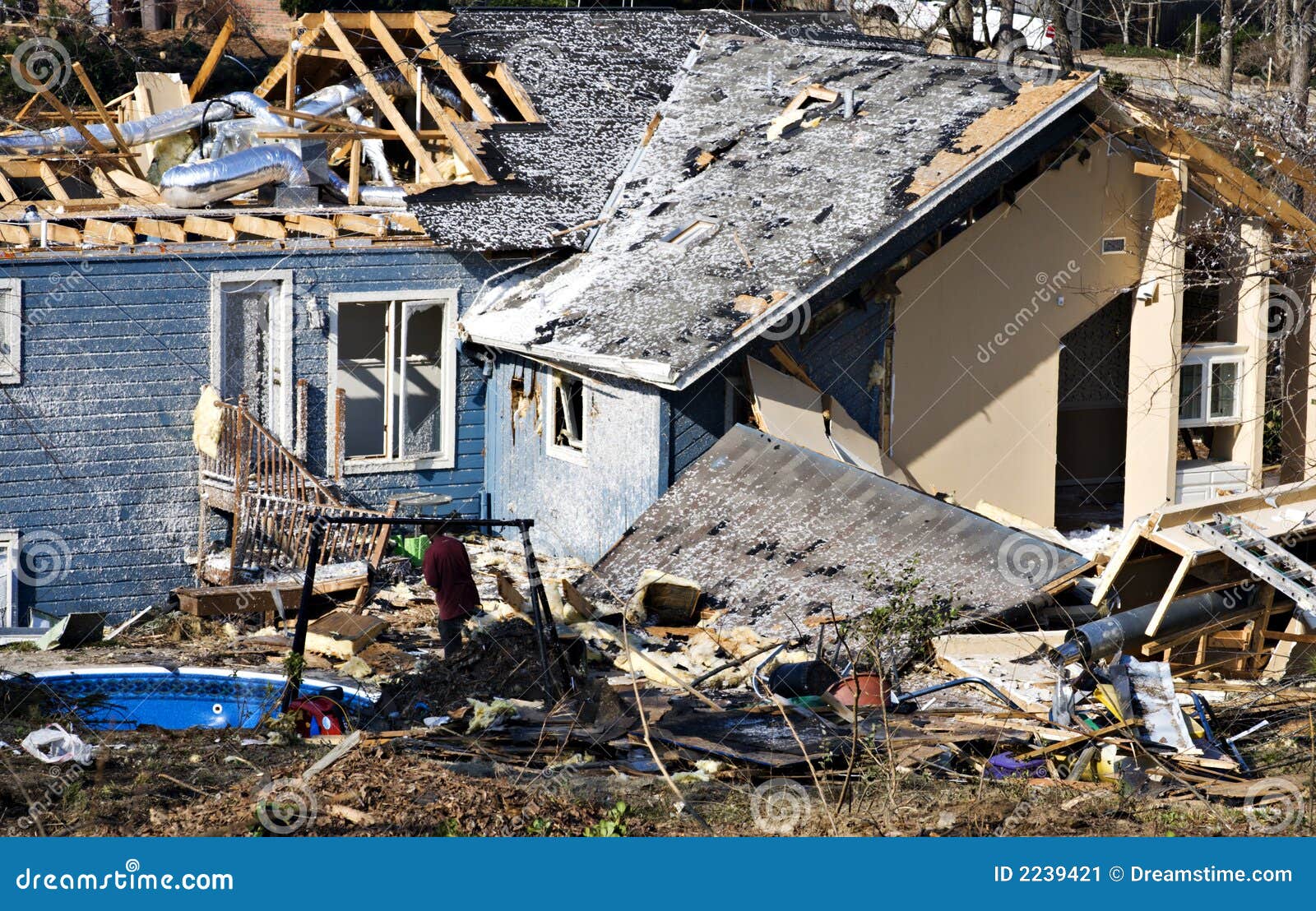Tornado damaged house stock image. Image of ruins, home - 2239421