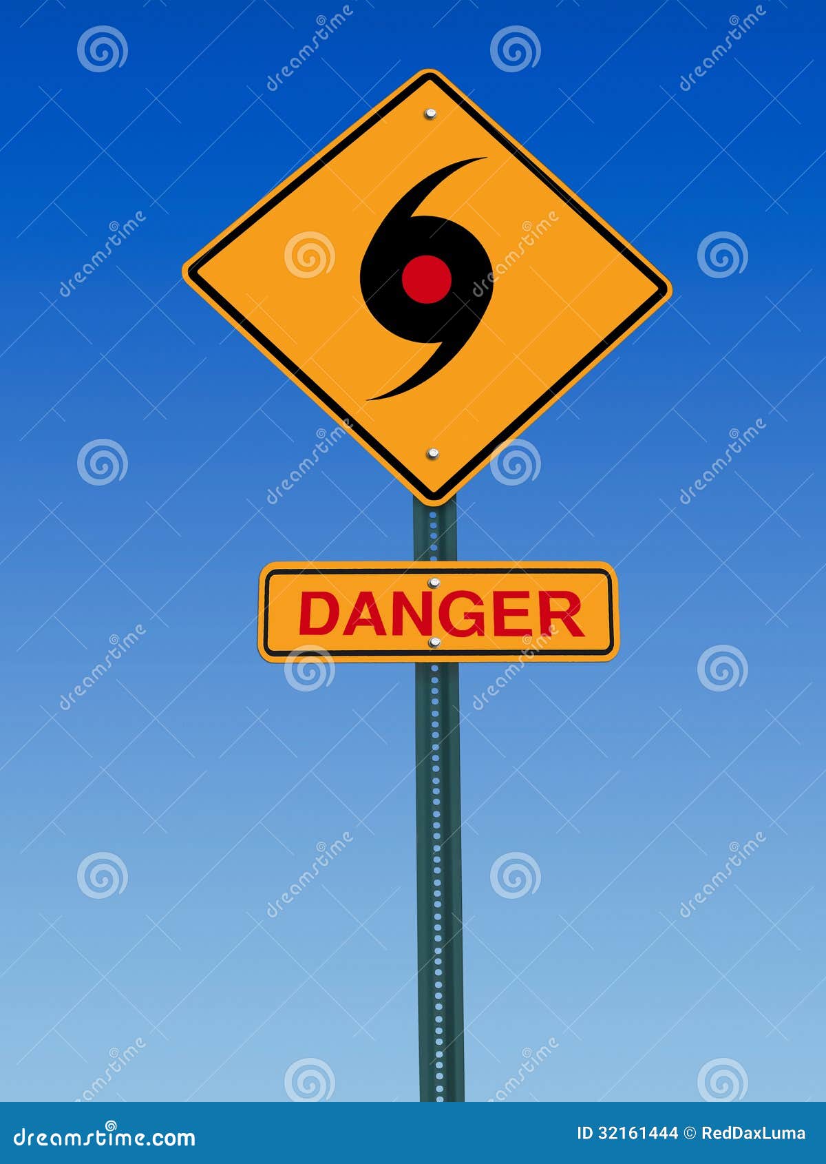 Tornado danger warning stock photo. Image of blue, signpost - 32161444