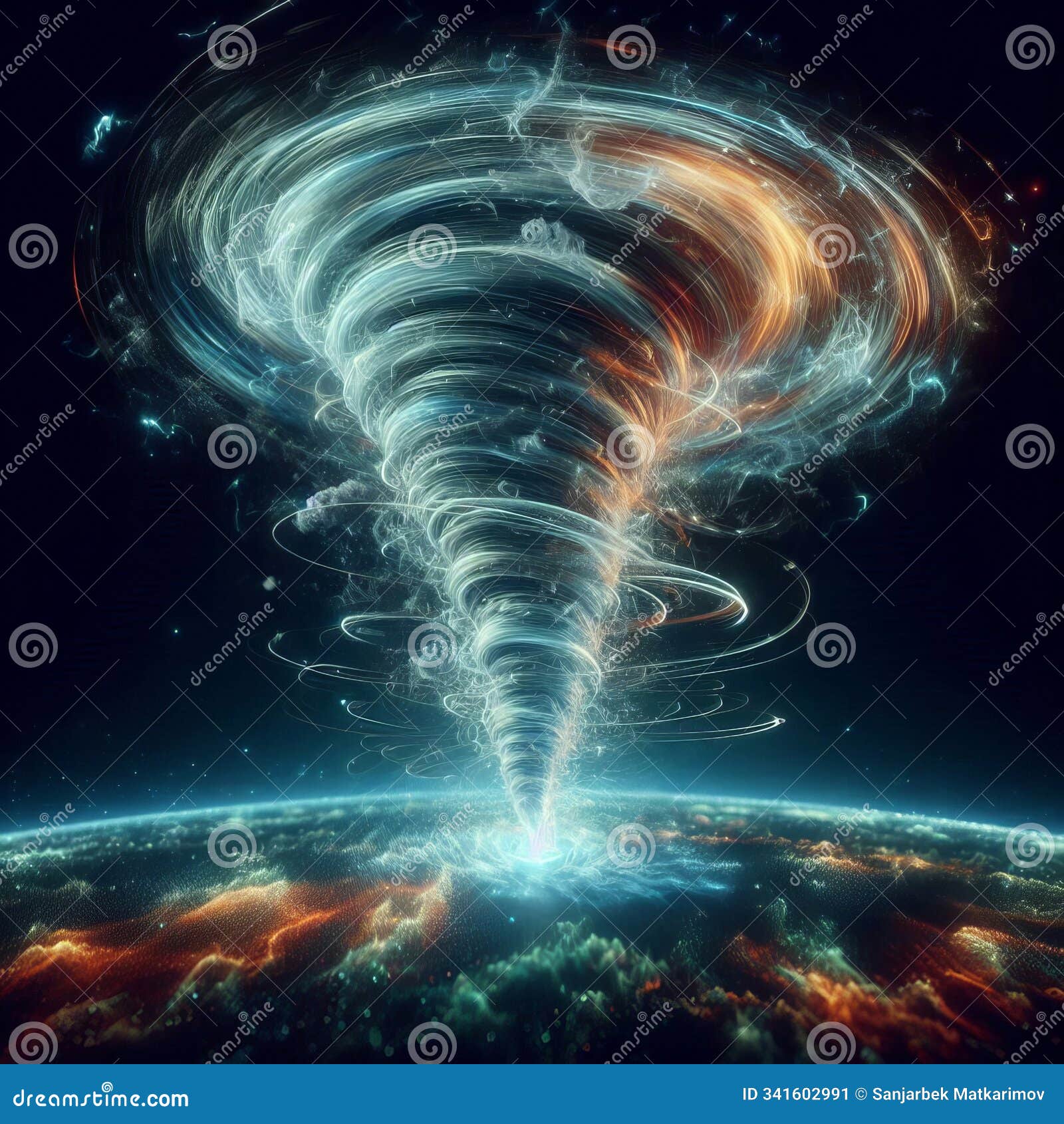 Tornado Formation Intense Holographic Visualization of a Tornado Stock ...