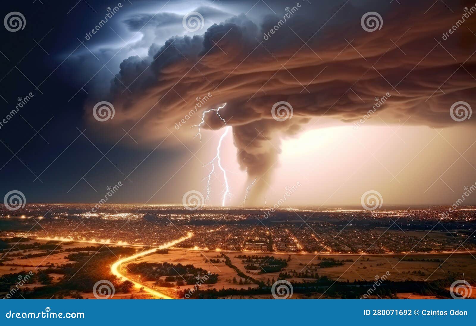 A Tornado is Formed in the Middle of Thunder and Lightning, Which ...
