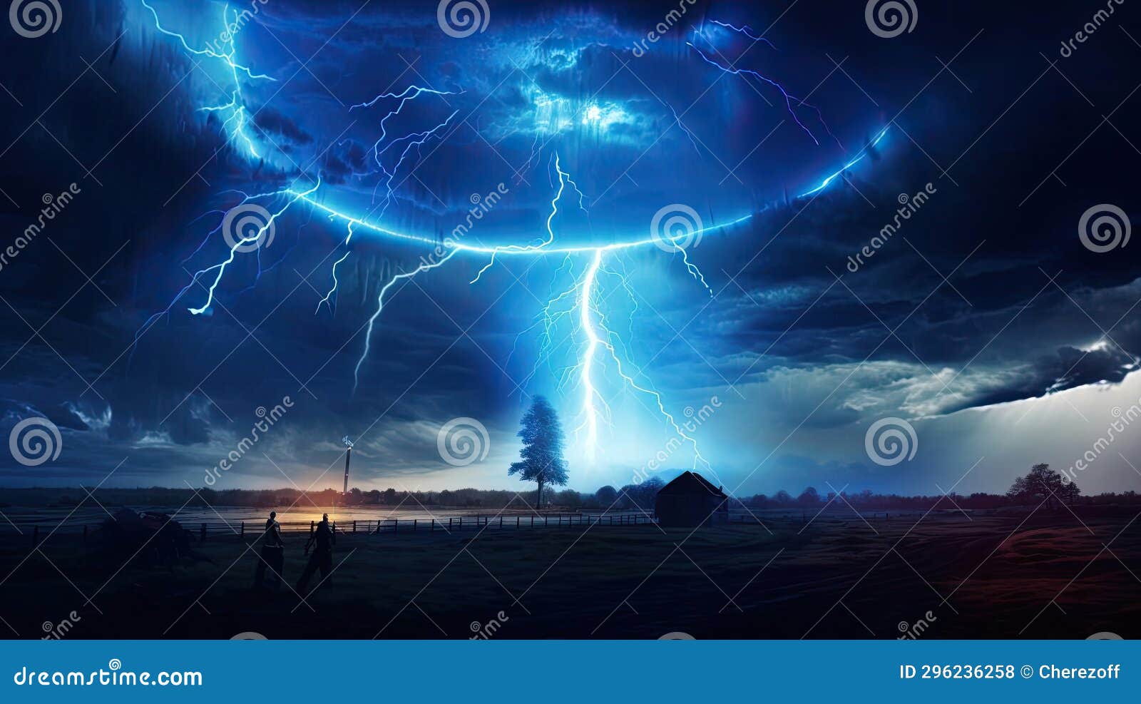 Tornado of the Future with Lightning Stock Photo - Image of thunderstorm, flood: 296236258