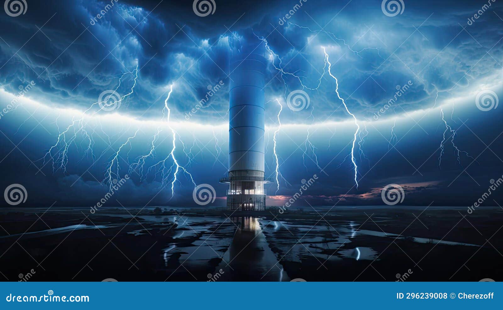 Tornado of the Future with Lightning Stock Photo - Image of typhoon ...