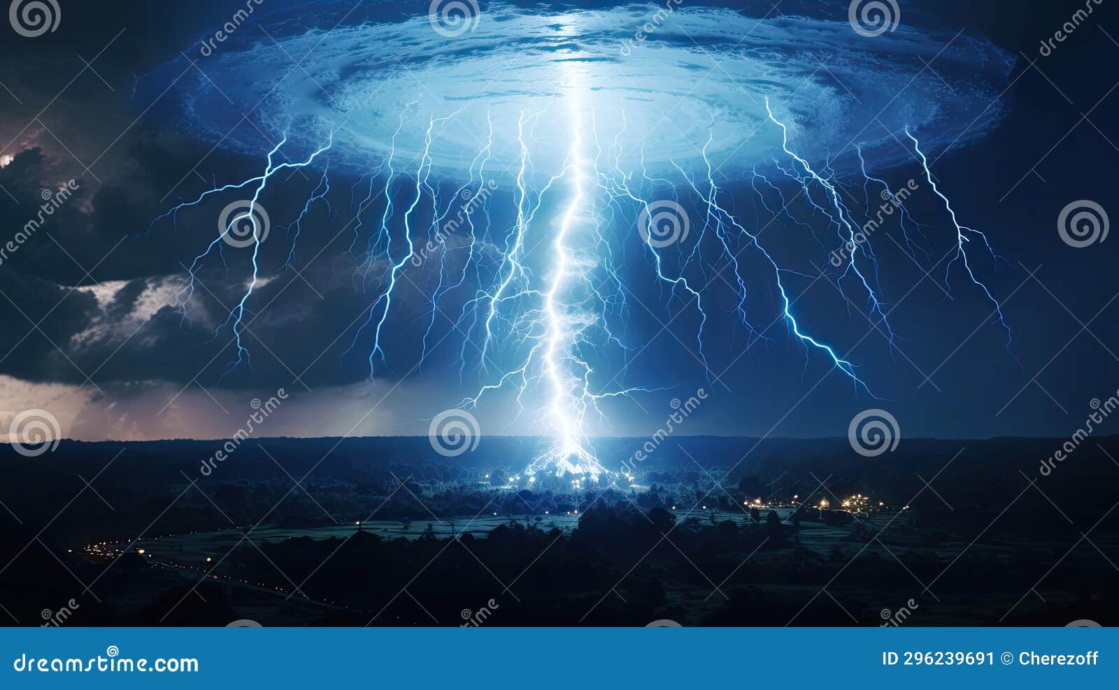 Tornado of the Future with Lightning Stock Image - Image of typhoon, cirrocumulus: 296239691