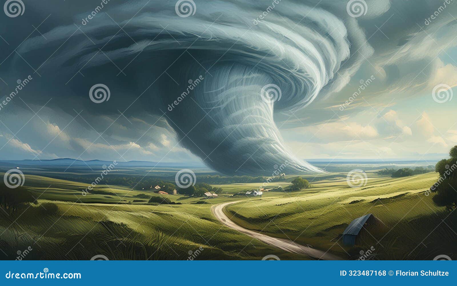 A Tornado and a Heavy Storm Stock Illustration - Illustration of ...