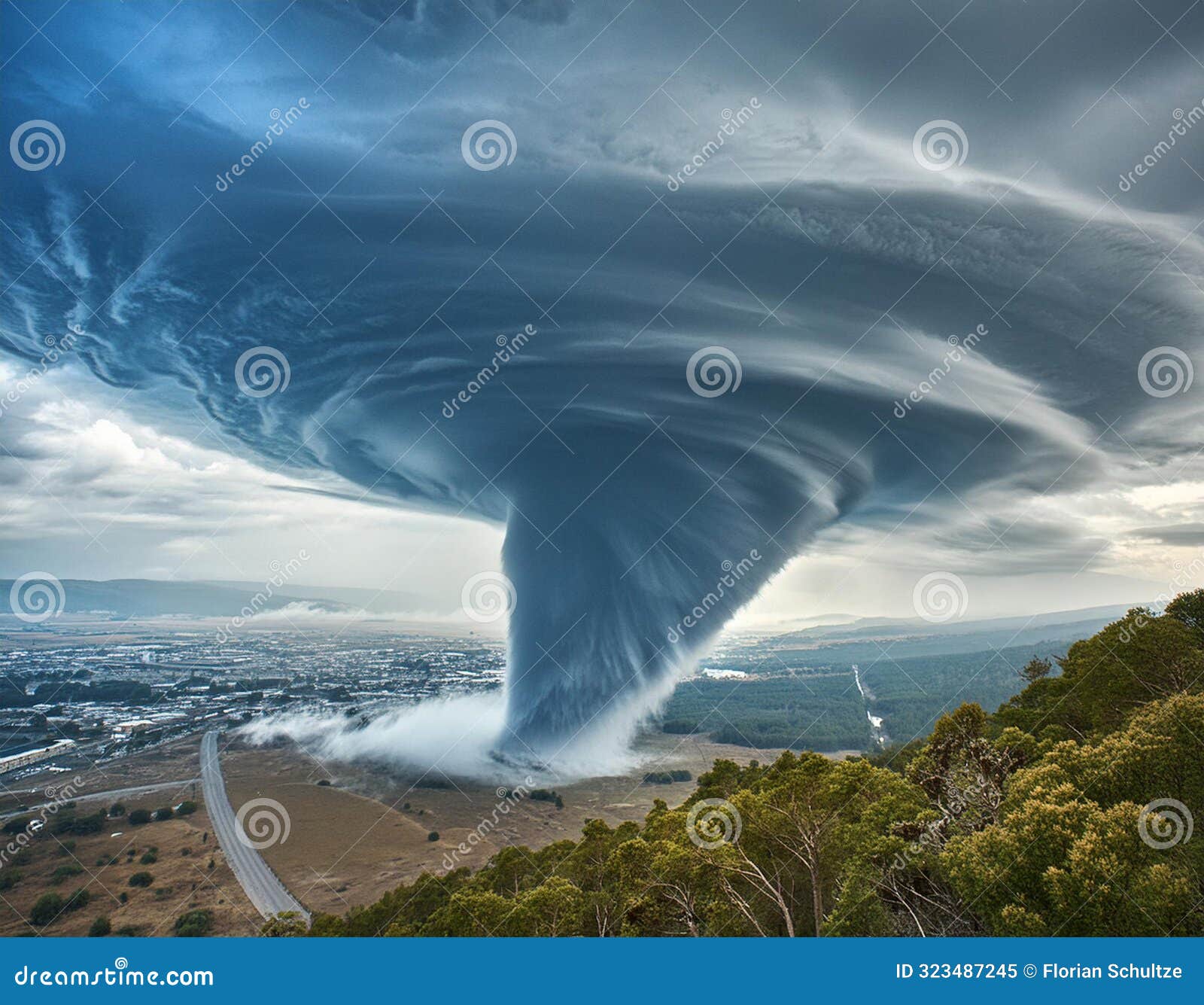 A Tornado and a Heavy Storm Stock Illustration - Illustration of storm ...
