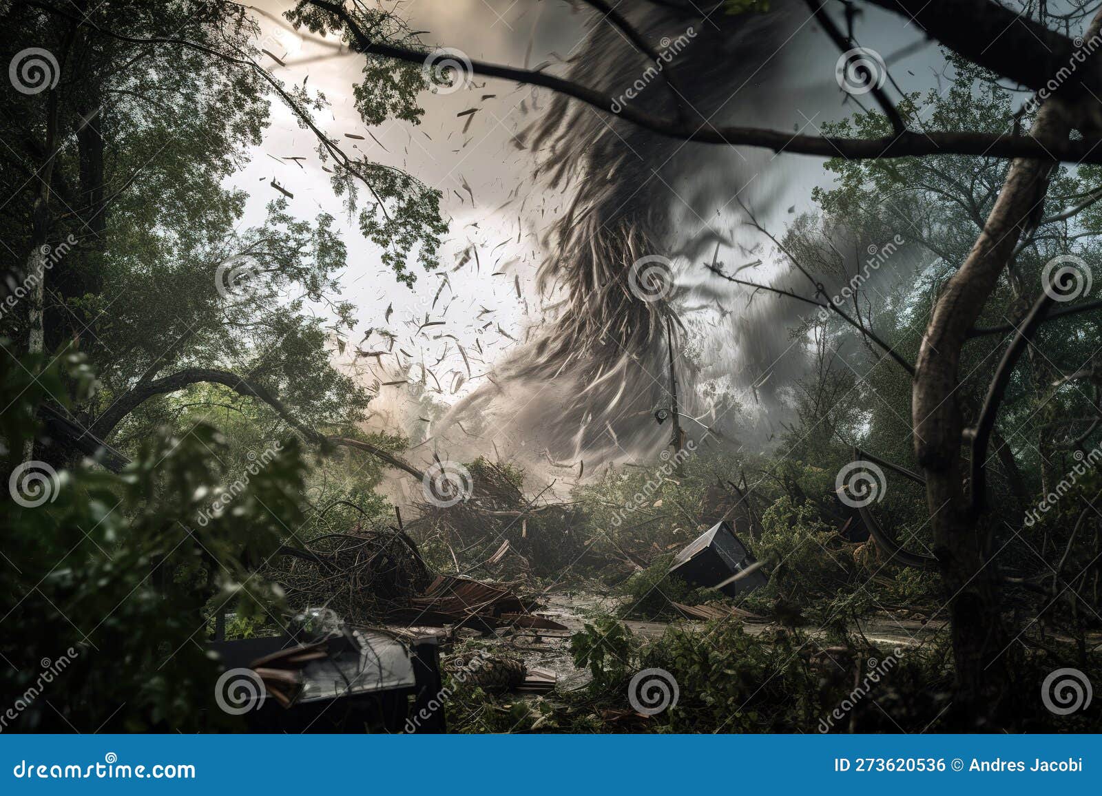 Tornado with a Highly Visible Vortex and Rotating at High Speed. Stock ...