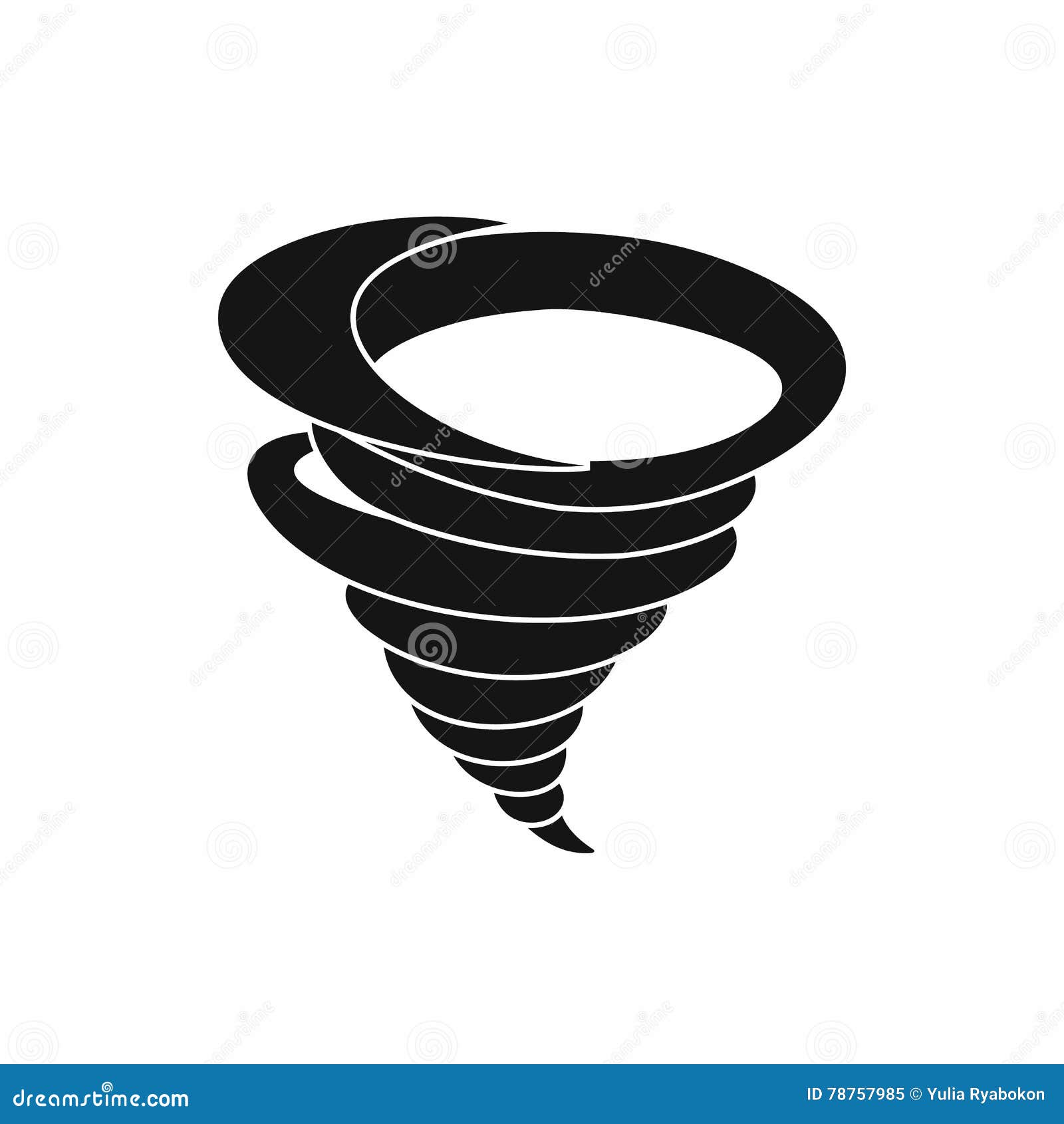 Tornado Icon in Simple Style Stock Vector - Illustration of dangerous ...