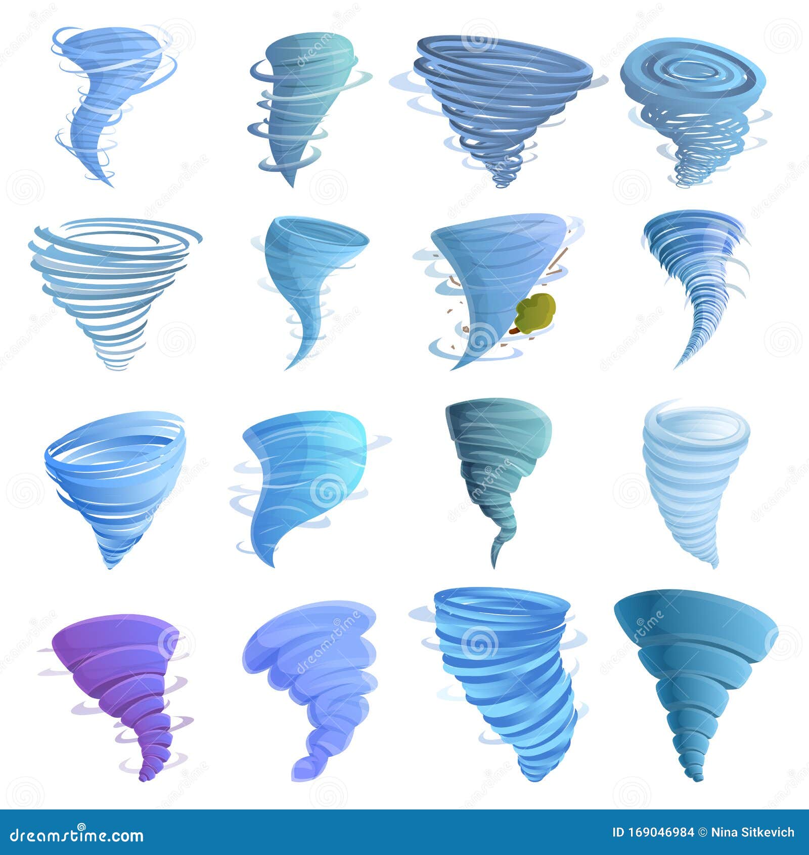 Tornado Icons. Twisting Funnel Logo Collection. Galaxy, Universe Vector ...