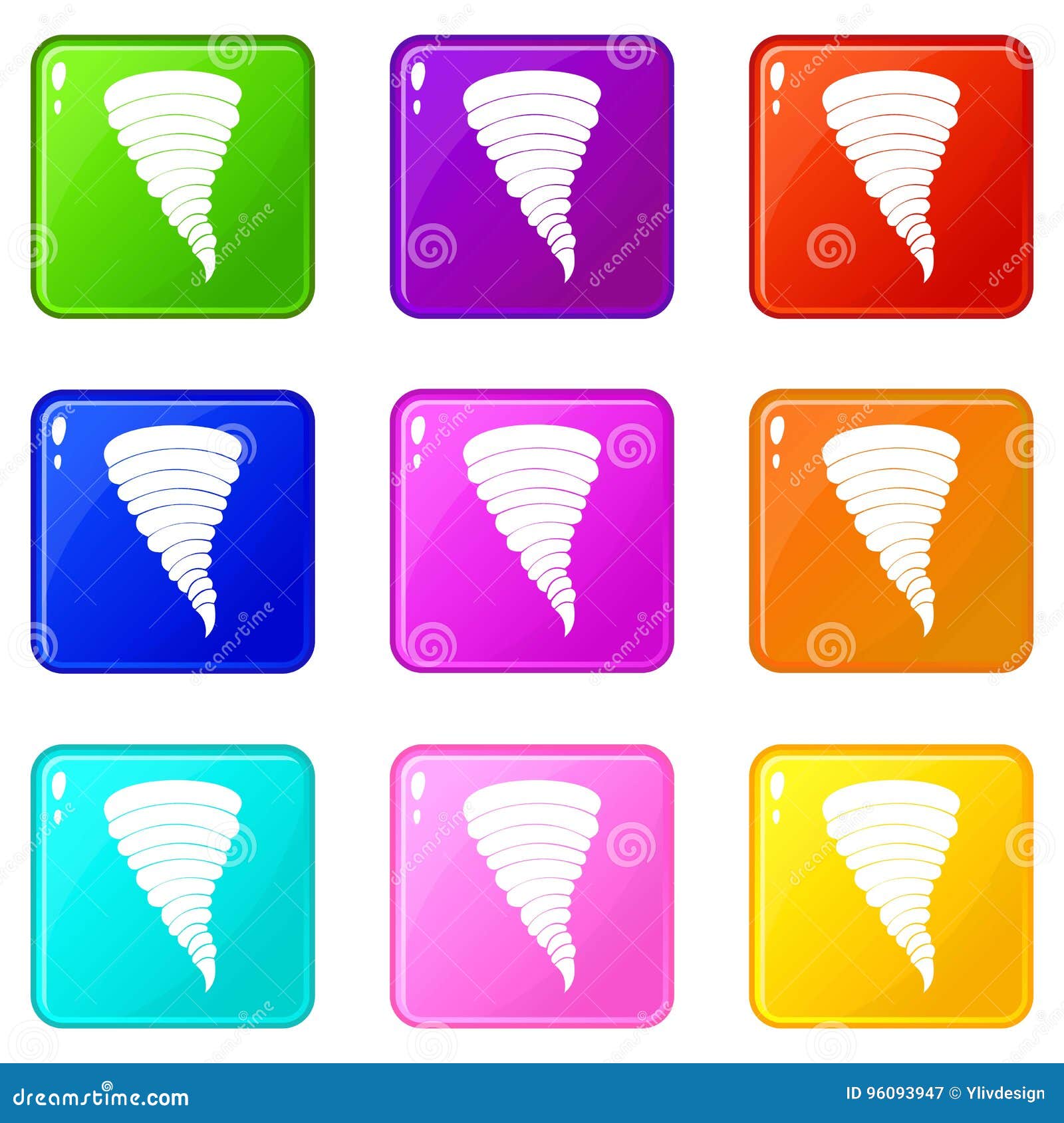 Tornado icons 9 set stock vector. Illustration of sign - 96093947