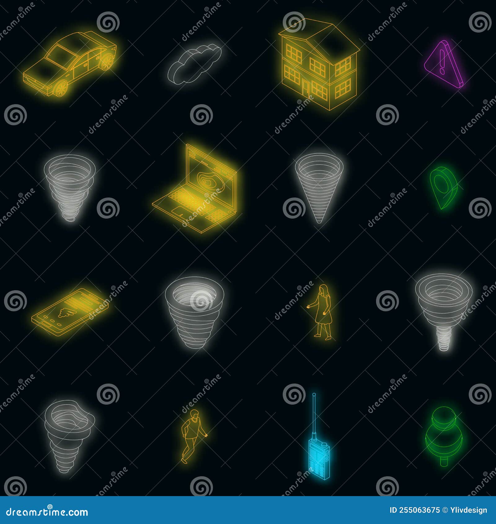 Tornado Icons. Twisting Funnel Logo Collection. Galaxy, Universe Vector ...