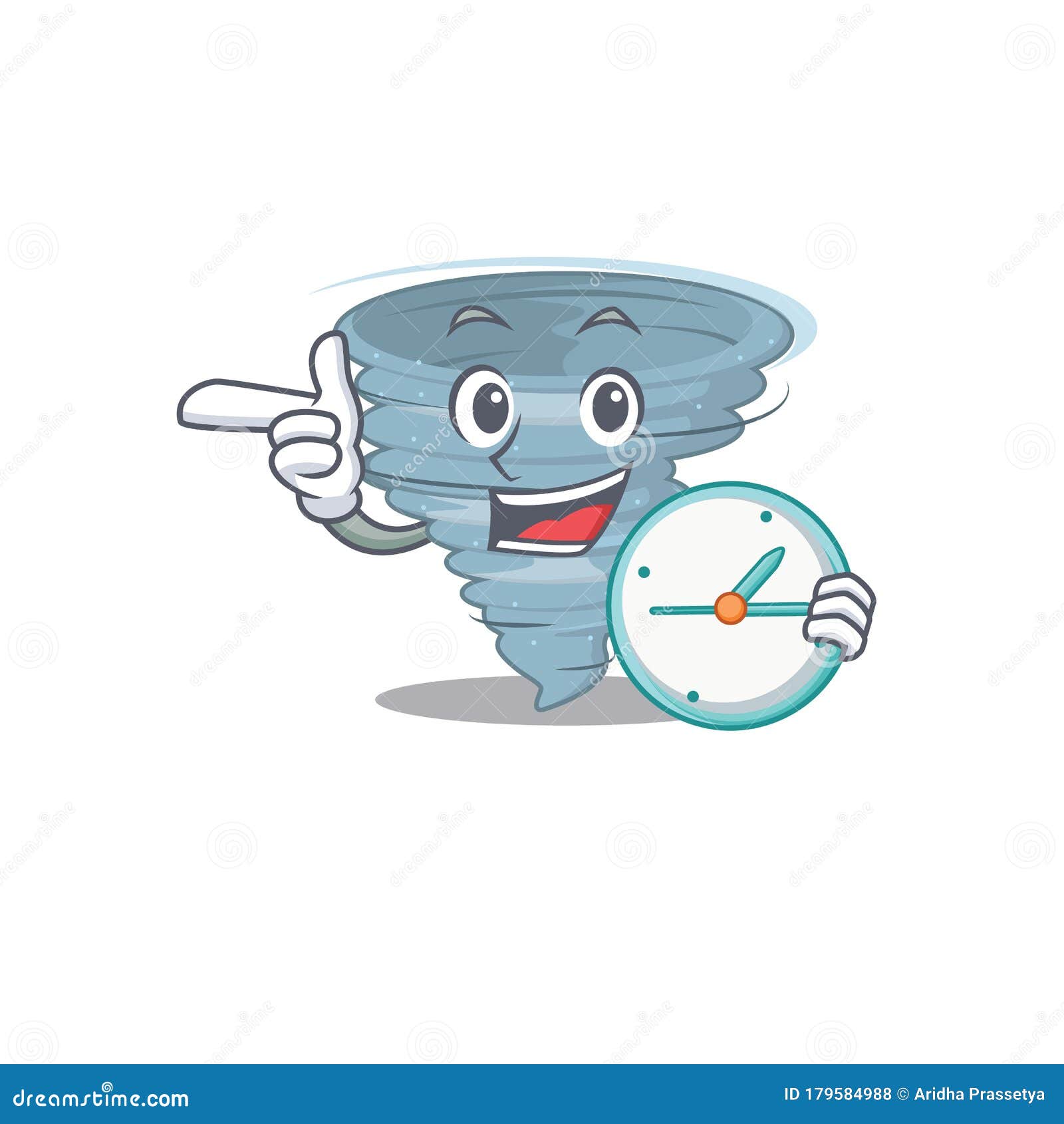 Tornado Mascot Design Concept Smiling with Clock Stock Vector ...