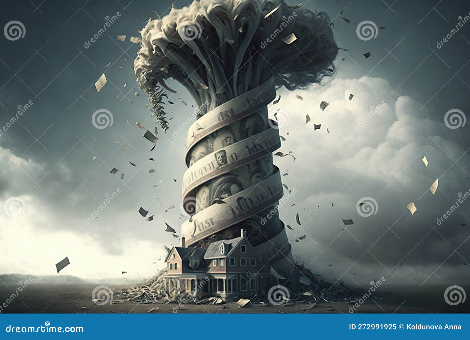 Tornado of Money, Created with Generative AI Technology Stock ...