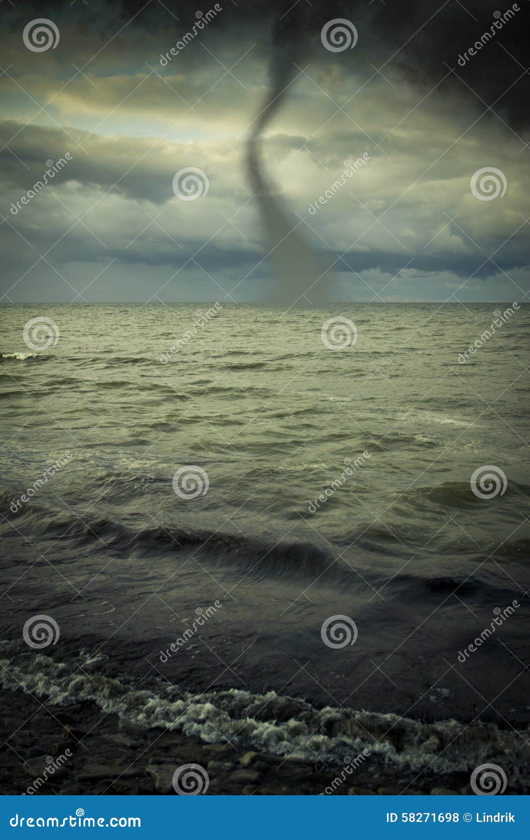 Tornado over the ocean stock photo. Image of power, cloud - 58271698