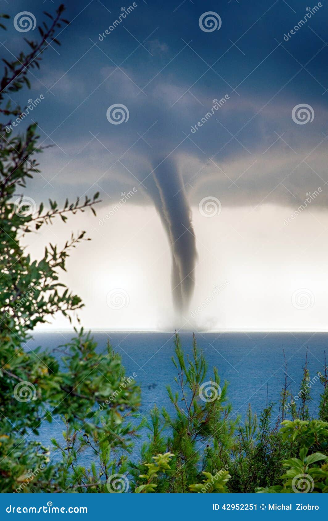 Tornado over the sea stock image. Image of damage, touchdown - 42952251