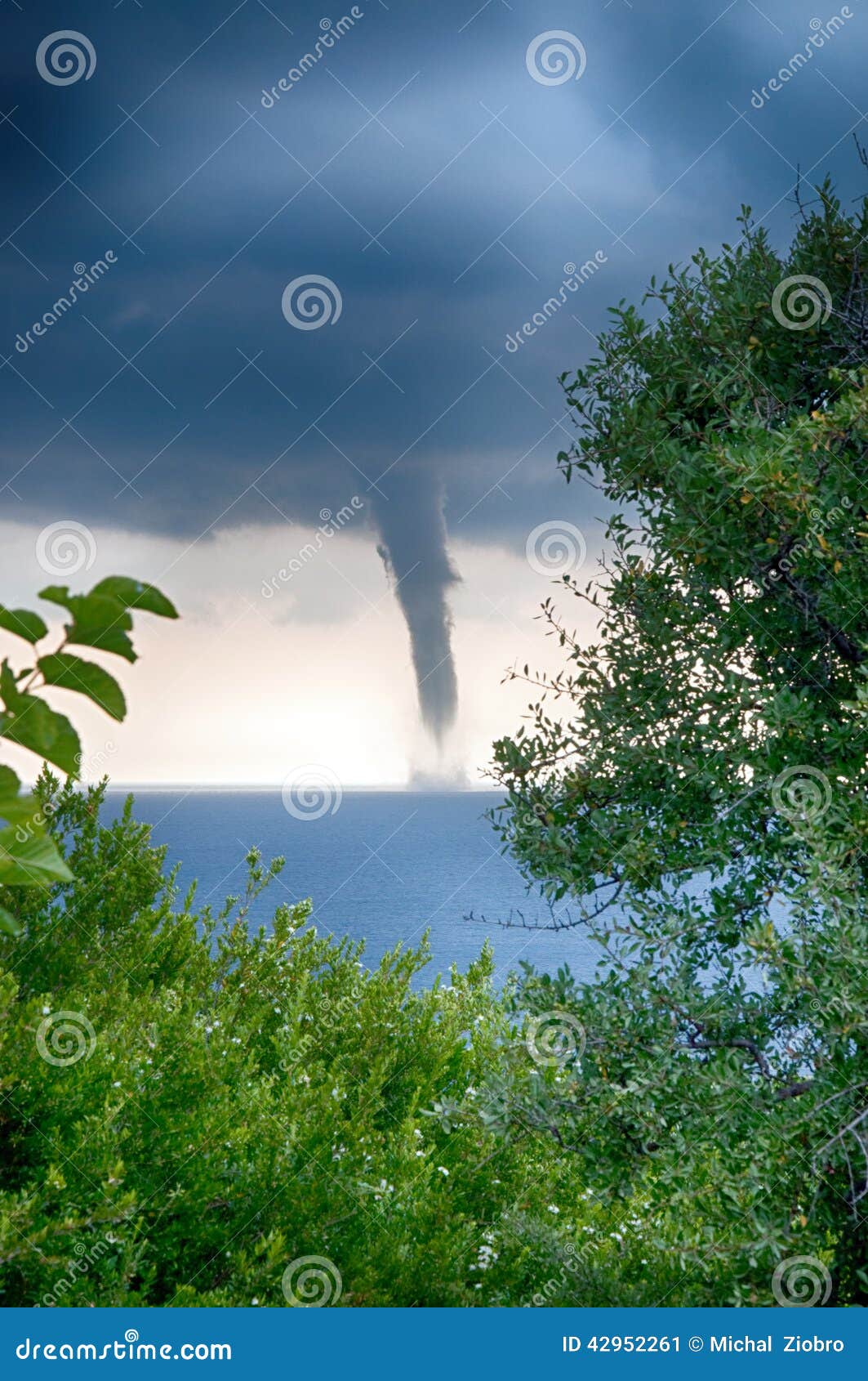 Tornado over the sea stock image. Image of cell, clouds - 42952261