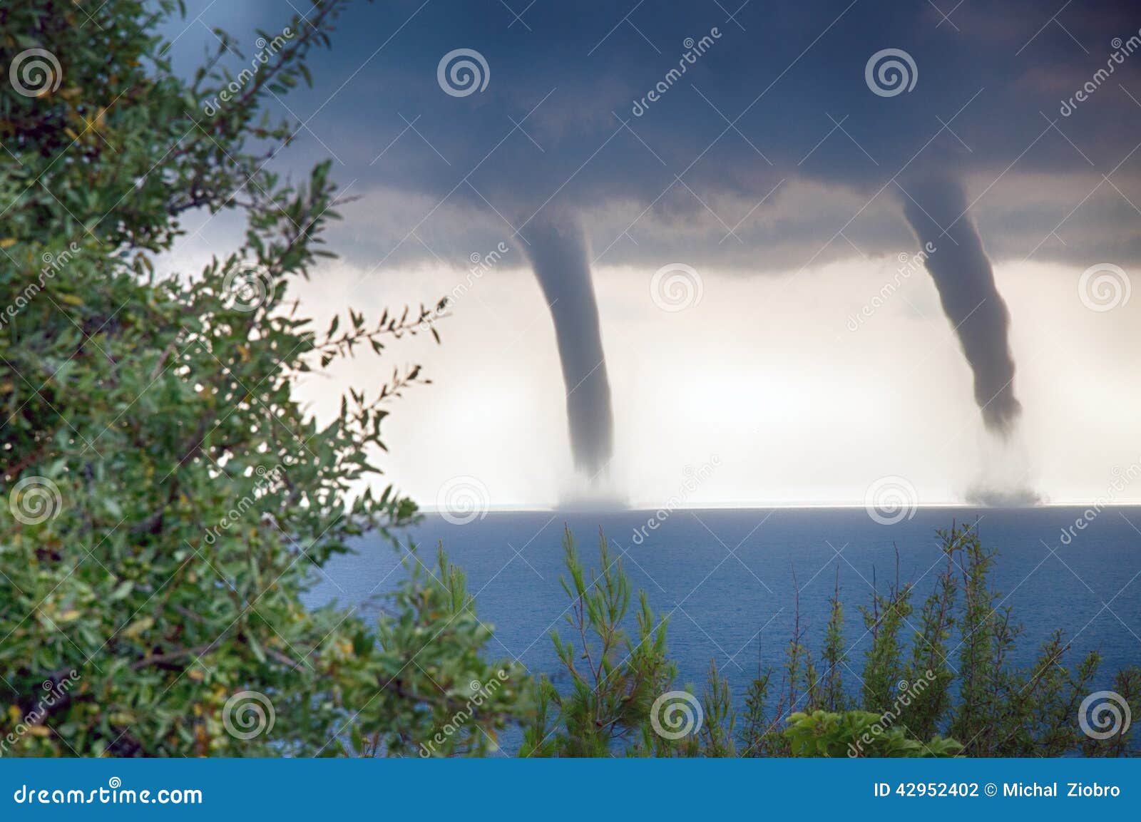 Tornado over the sea stock photo. Image of damage, torna - 42952402