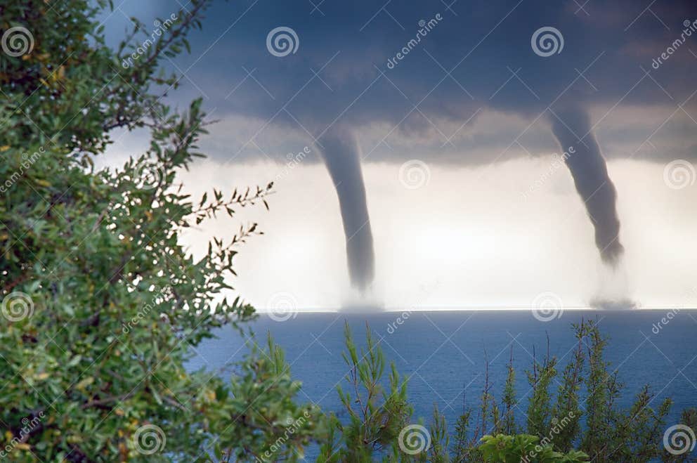 Tornado over the sea stock photo. Image of damage, torna - 42952402