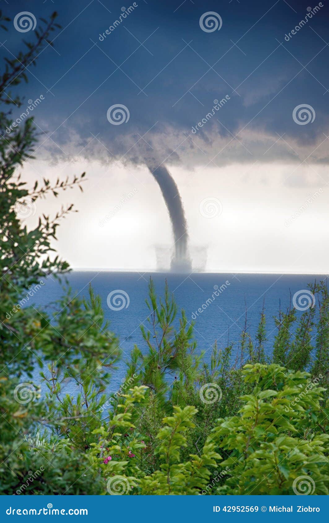 Tornado over the sea stock image. Image of storms, wild - 42952569