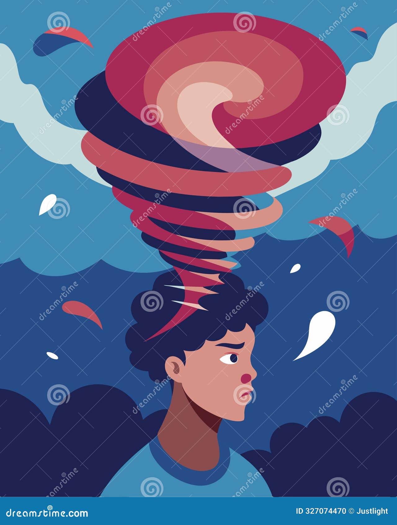 A Tornado of Overwhelming Thoughts Swirls Violently Inside the Persons ...