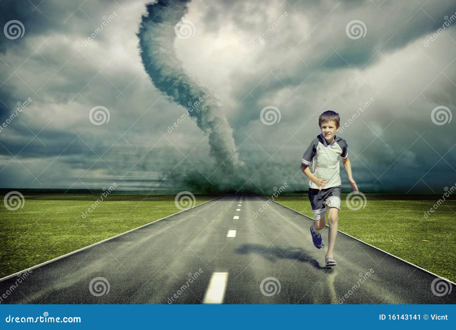 Tornado and running boy stock image. Image of concept - 16143141