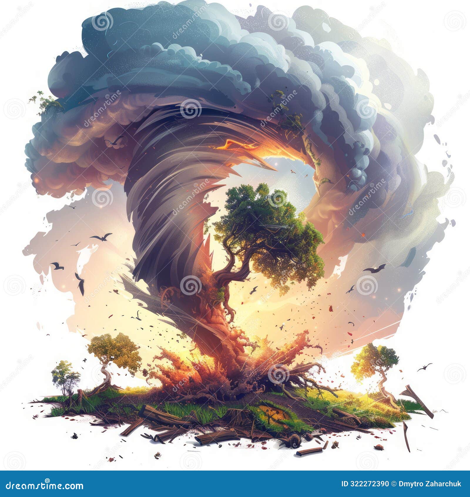 Tornado S Structure, Including the Funnel Cloud, Debris Cloud, and ...