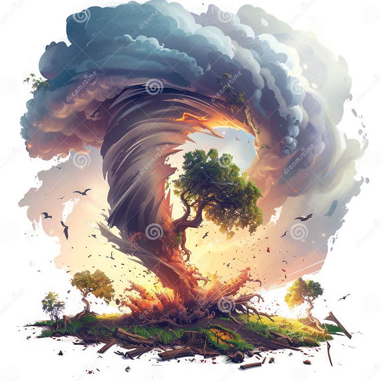 Tornado S Structure, Including the Funnel Cloud, Debris Cloud, and ...