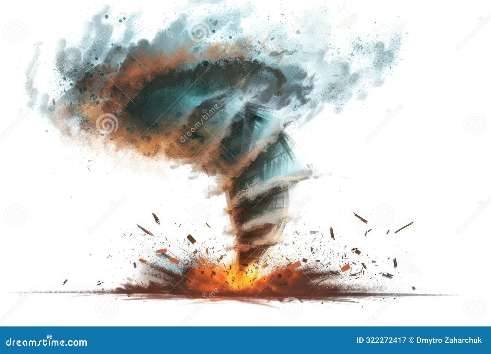 Tornado S Structure, Including the Funnel Cloud, Debris Cloud, and ...