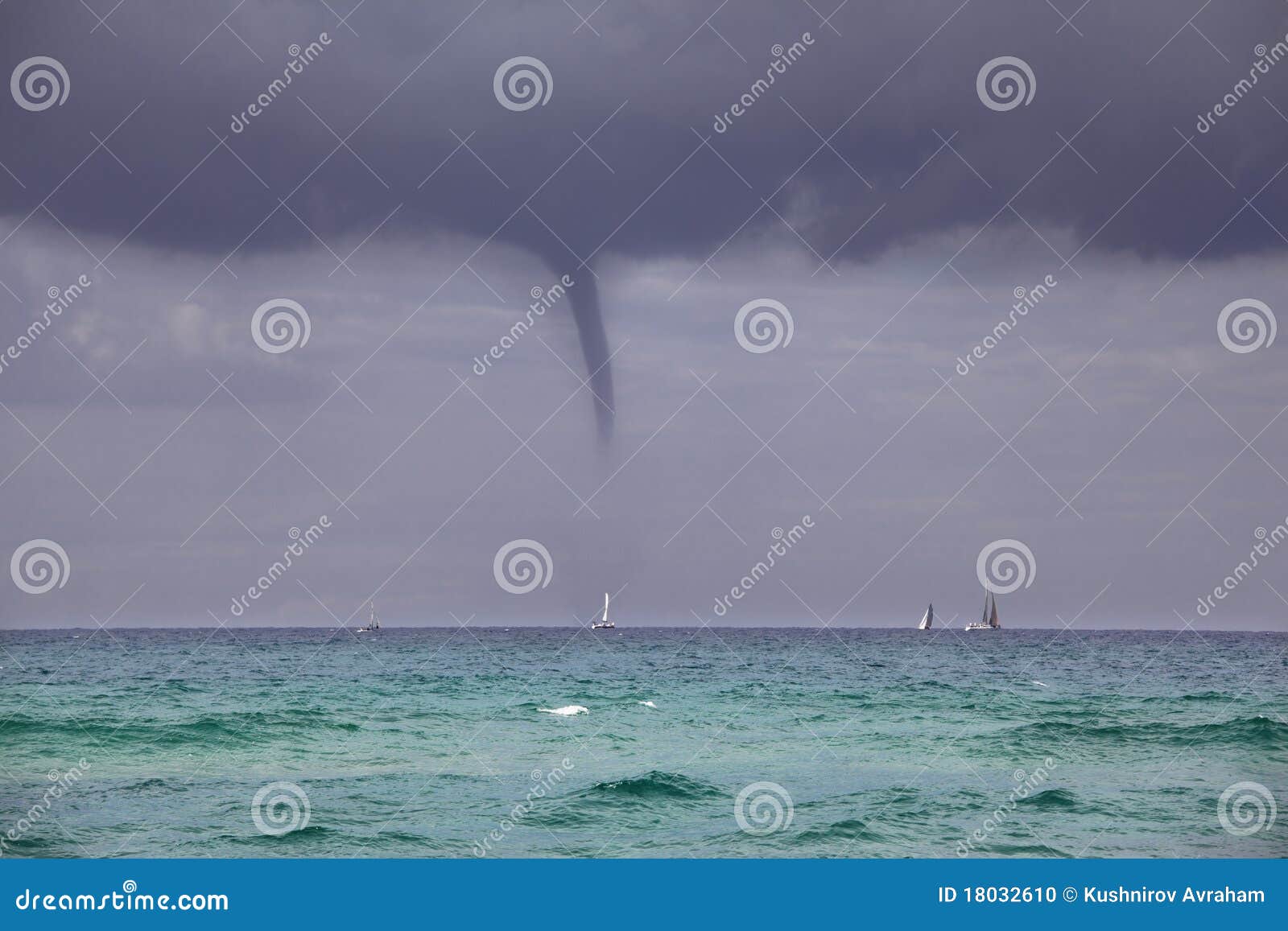 A tornado at sea stock photo. Image of disaster, nature - 18032610