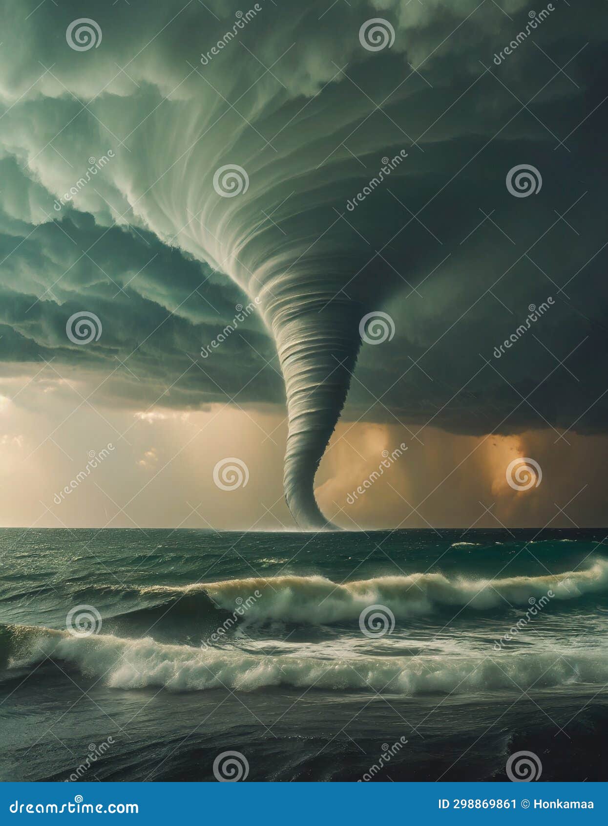 A tornado at the sea stock illustration. Illustration of darkness ...