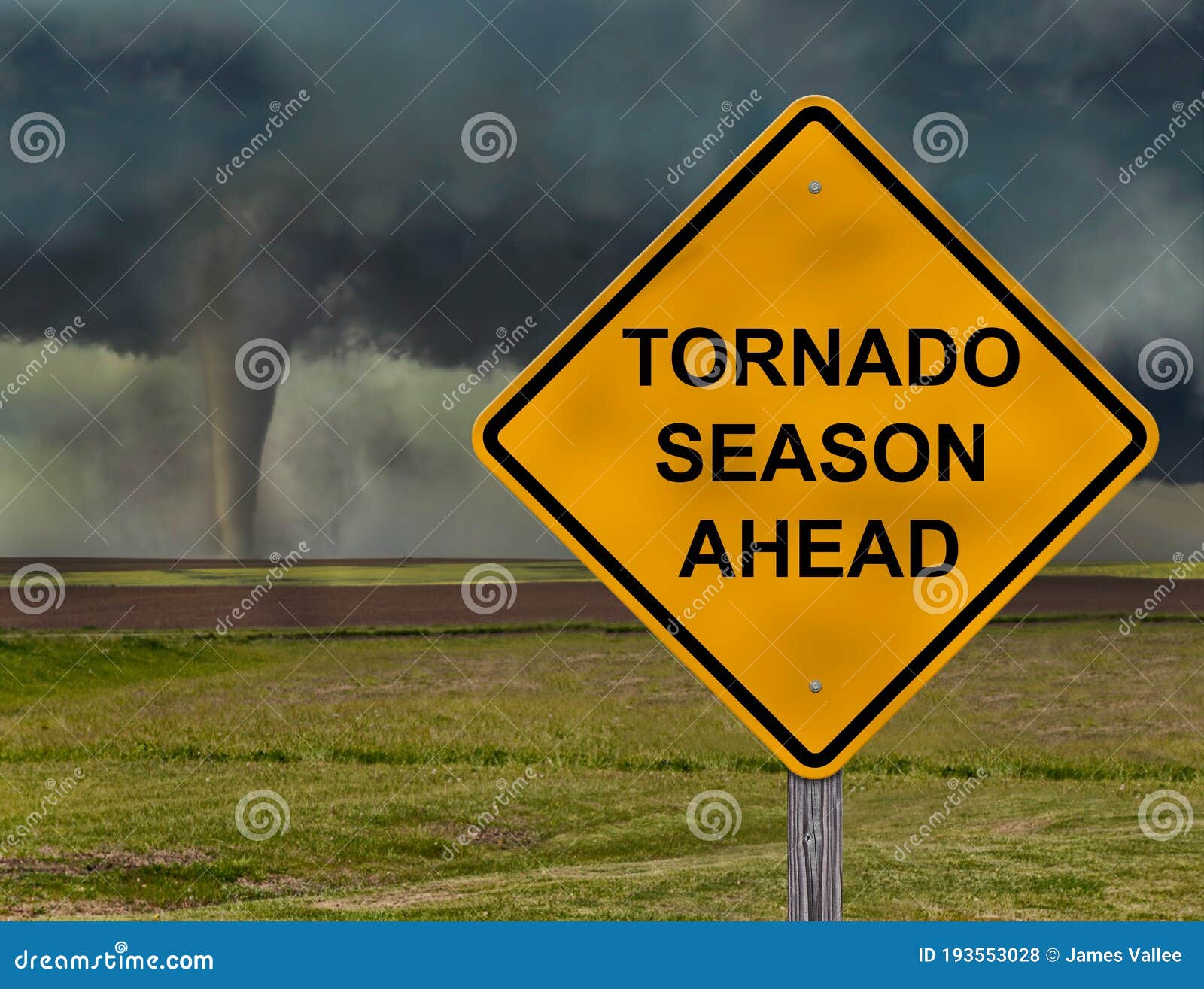 Tornado Season Ahead Sign stock photo. Image of dangerous - 193553028