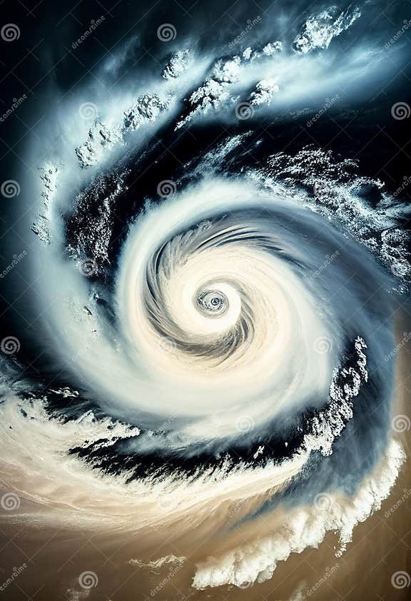 Tornado Seen from Space. AI Generated Stock Photo - Image of satellite ...