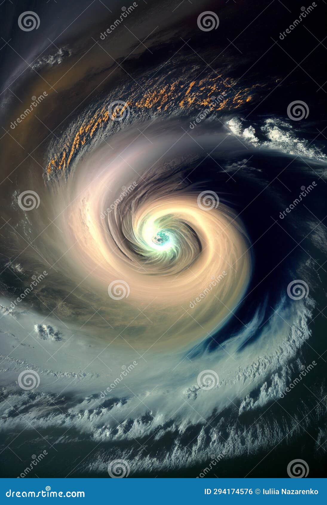 Tornado Seen from Space. AI Generated Stock Photo - Image of storm ...