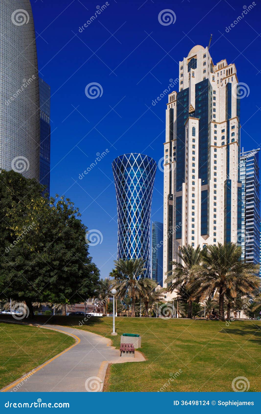 The Tornado Tower, is an Iconic Skyscraper in Doha, Qatar Stock Photo ...