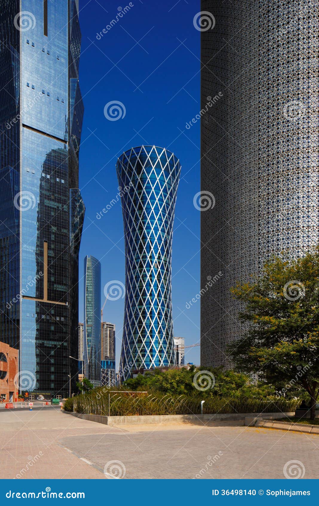 The Tornado Tower, is an Iconic Skyscraper in Doha, Qatar Stock Photo ...