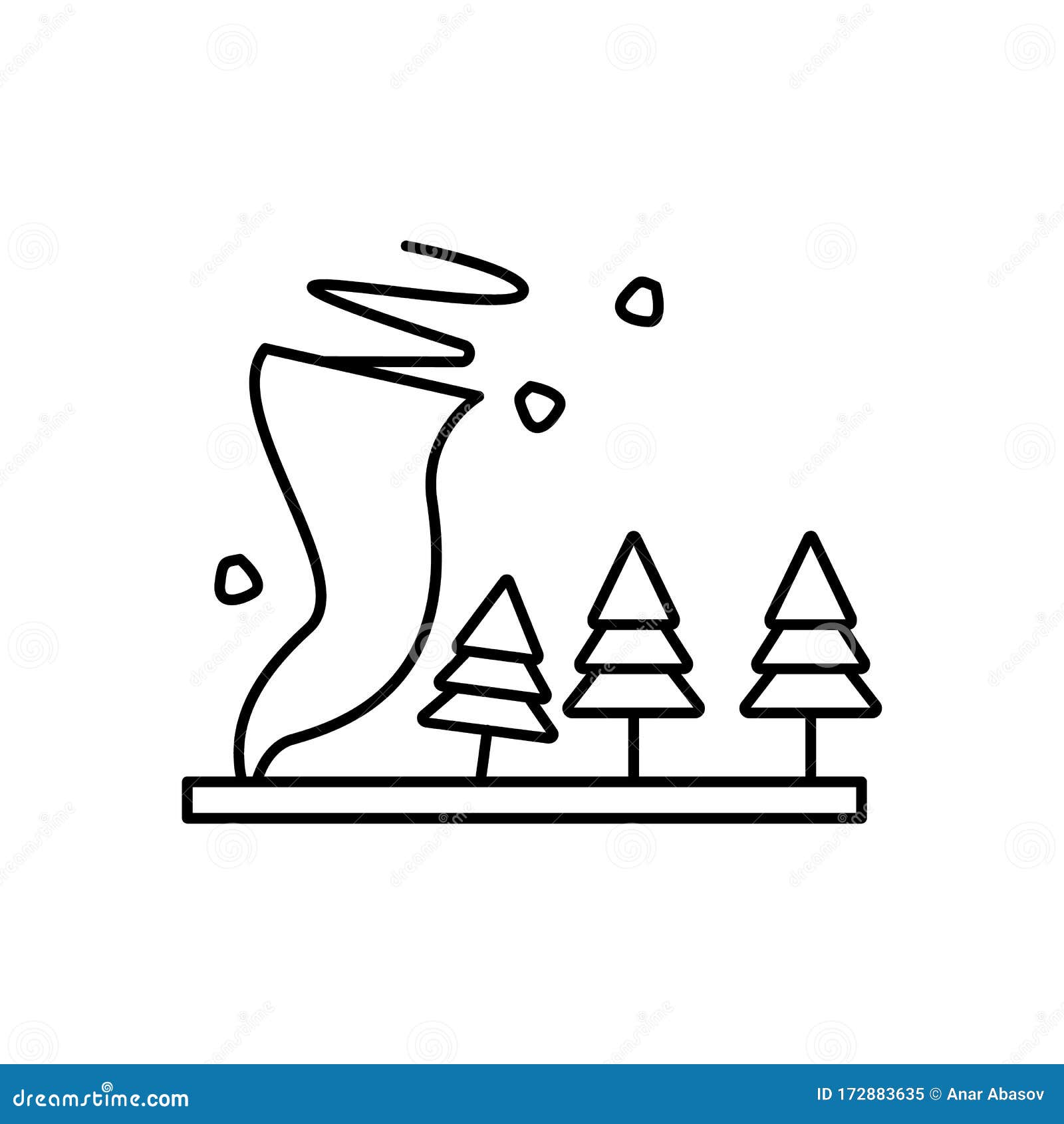 Tornado, Trees Icon. Simple Line, Outline Vector Elements of Natural ...