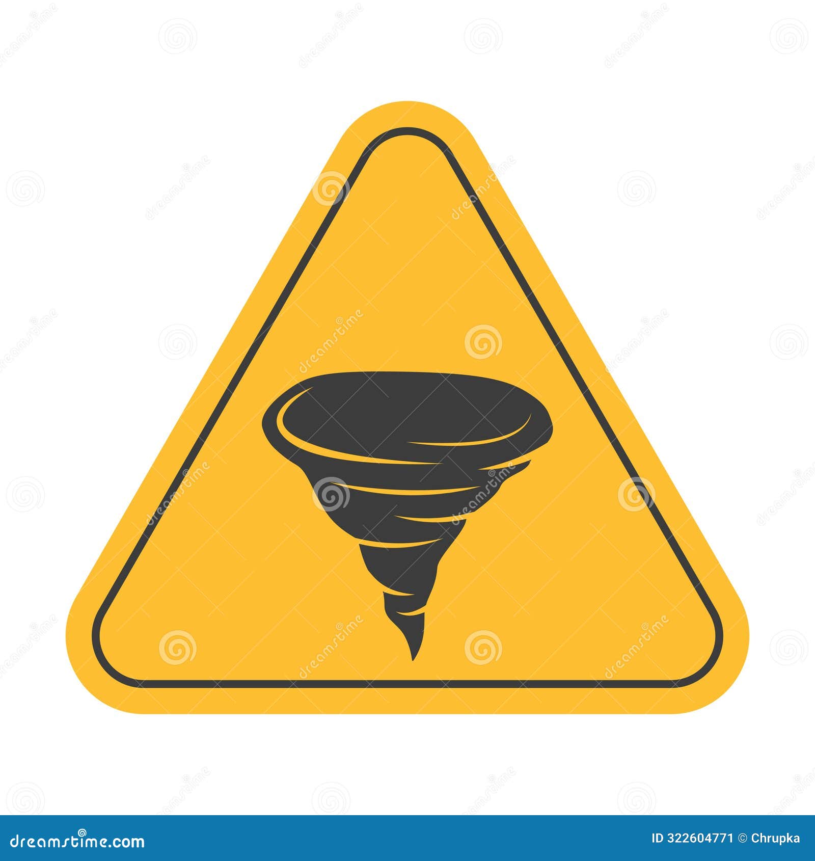 Tornado Warning Sign, Hazardous Weather Condition Concept Stock Vector ...